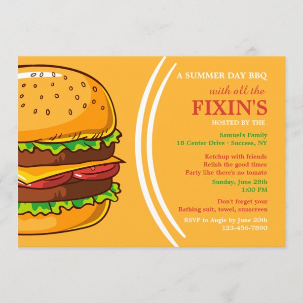 Hamburger Invitations | Zazzle