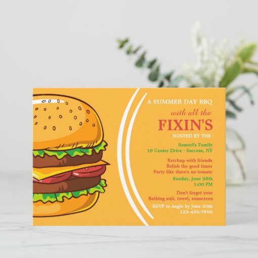 Burger Invitation | Zazzle