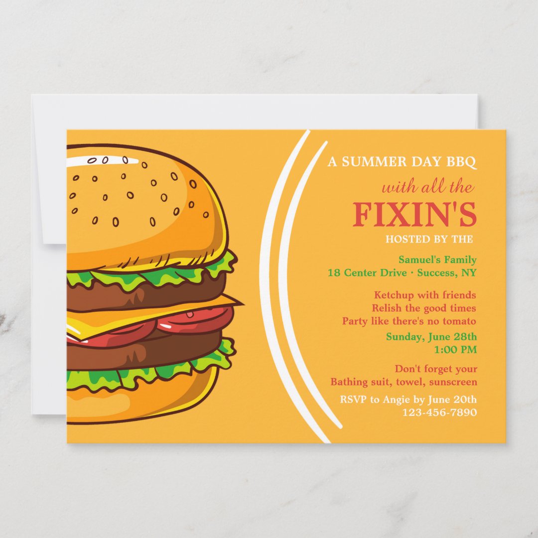 Burger Invitation | Zazzle
