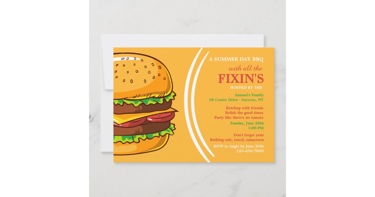 Burger Invitation | Zazzle