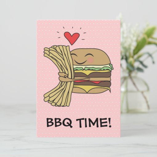 Burger Loves Fries BBQ Invitation | Zazzle