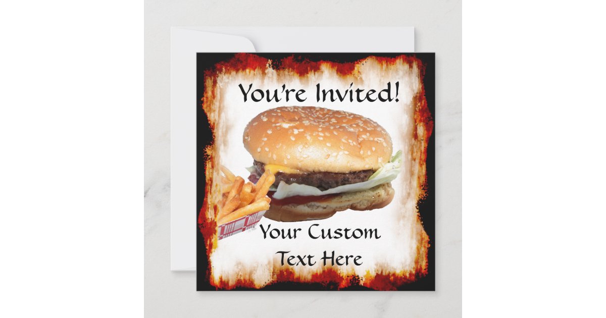Burger 'n Fries Invitation | Zazzle