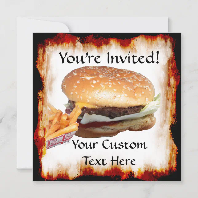Burger 'n Fries Invitation | Zazzle