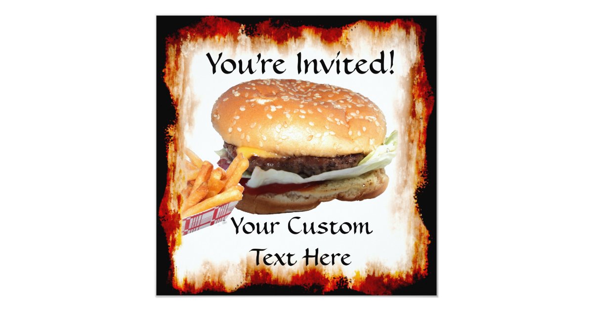Burger 'n Fries Invitation | Zazzle.com