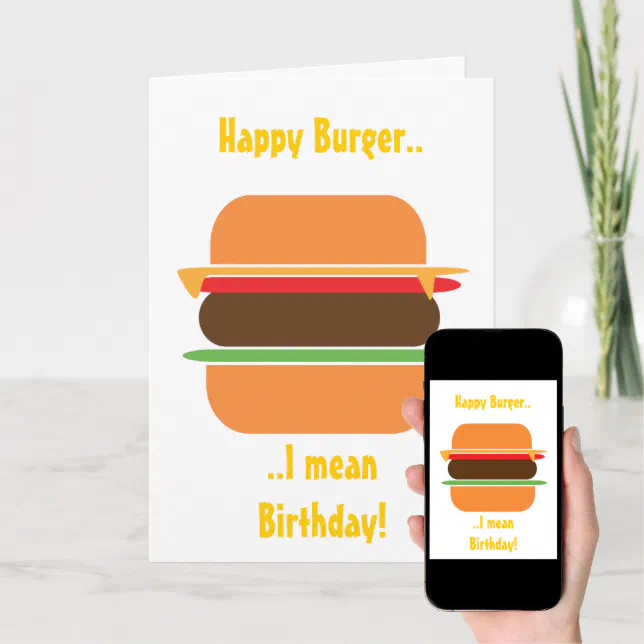 Burger themed Greeting card | Zazzle