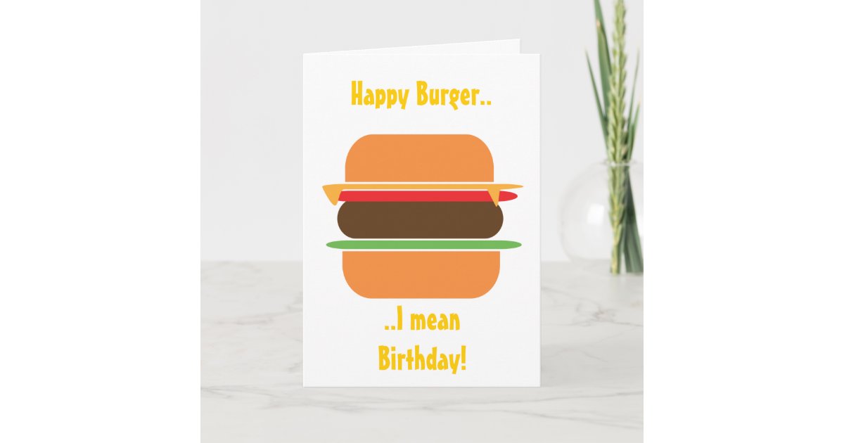 Burger themed Greeting card | Zazzle