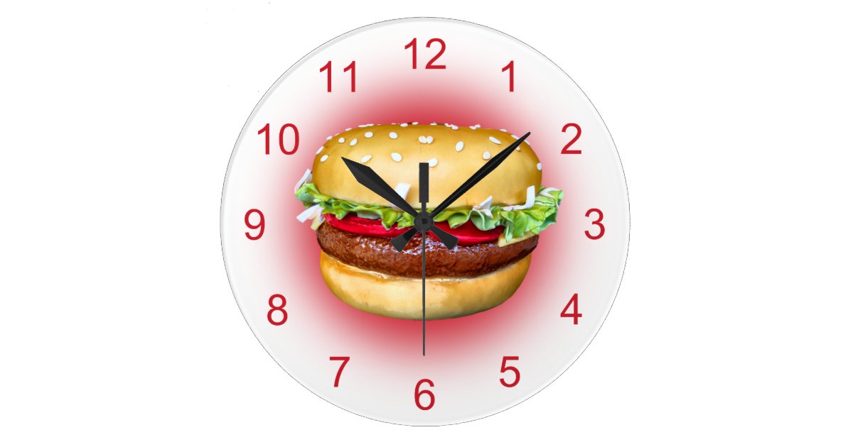 Burger Time Large Clock | Zazzle.com