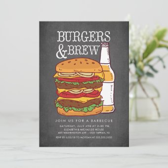 Burgers & Brew Barbecue Party Invitation | Zazzle