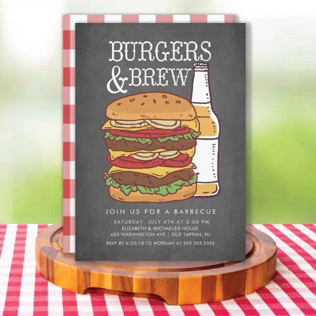 Burgers & Brew Barbecue Party Invitation | Zazzle