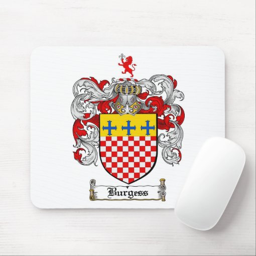 BURGESS FAMILY CREST - BURGESS COAT OF ARMS MOUSE PAD | Zazzle