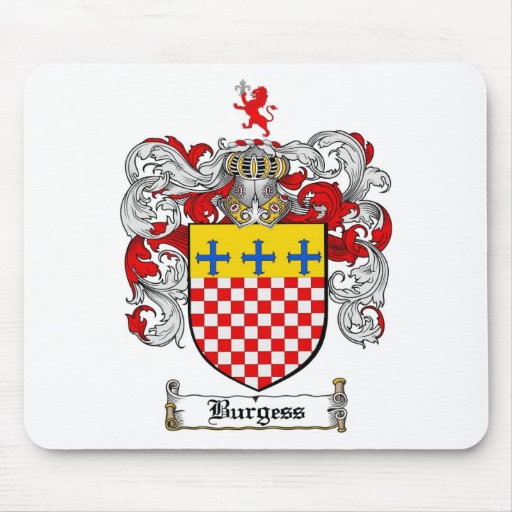 BURGESS FAMILY CREST - BURGESS COAT OF ARMS MOUSE PAD | Zazzle