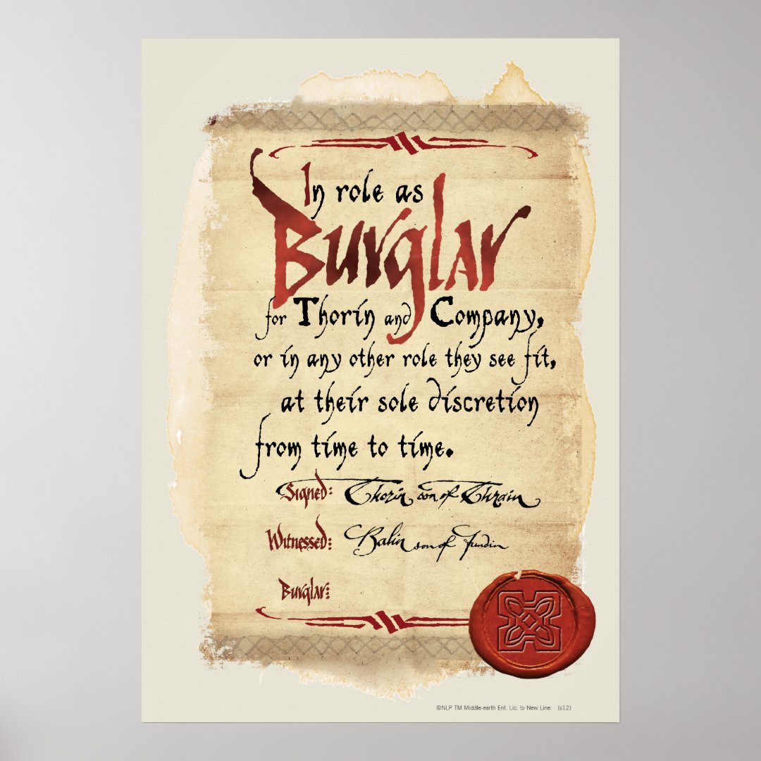 Burglar Contract Poster | Zazzle