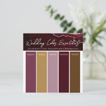 Burgundy Agate Wedding Color Pallette Invitation | Zazzle