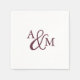 Burgundy Ampersand Monogram Wedding Napkins | Zazzle