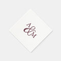 Burgundy Ampersand Monogram Wedding Napkins | Zazzle