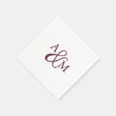 Burgundy Ampersand Monogram Wedding Napkins | Zazzle