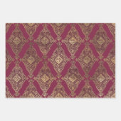 Burgundy and Gold Paris themed Wrapping Paper Sheets | Zazzle