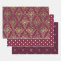 Burgundy and Gold Paris themed Wrapping Paper Sheets | Zazzle