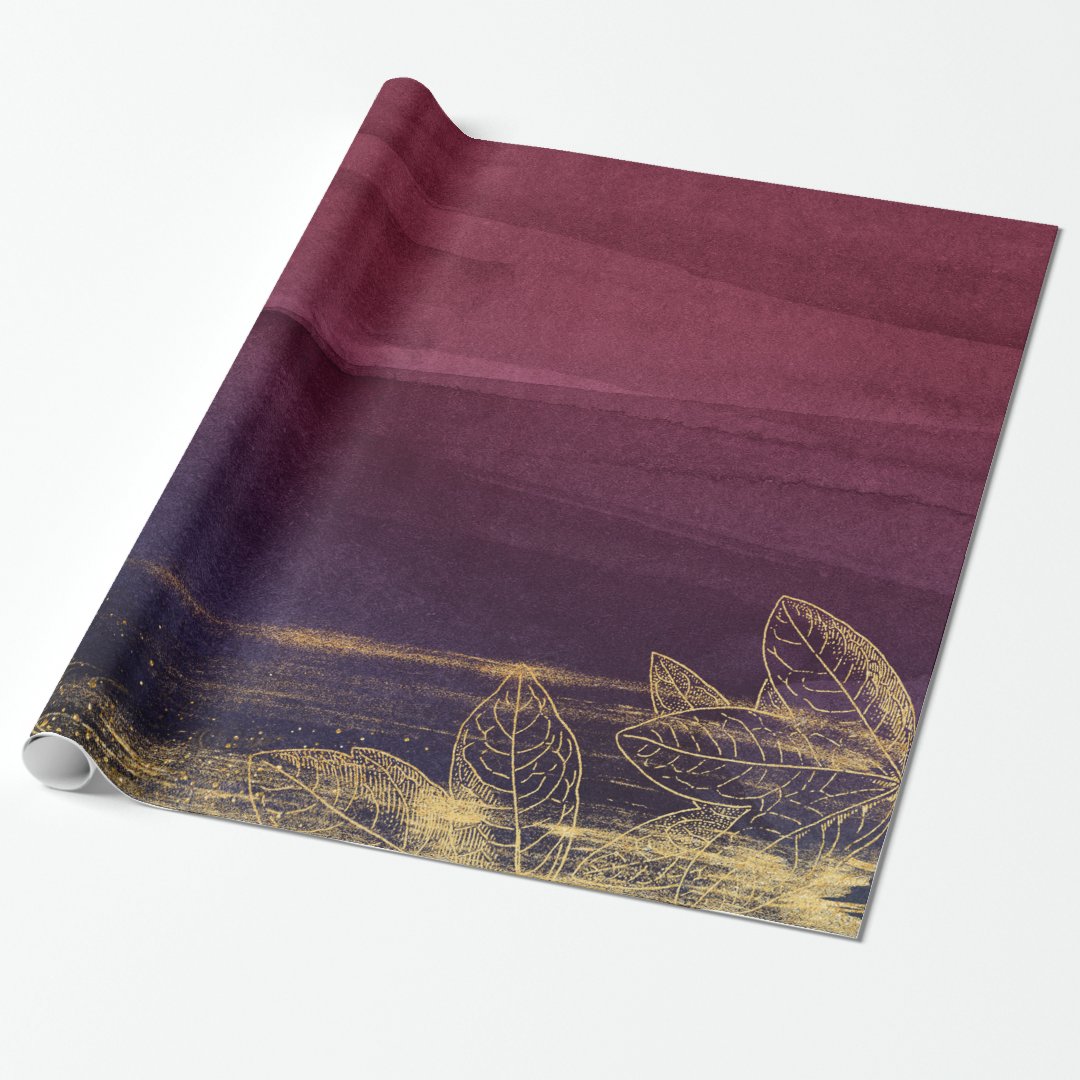 Burgundy and Gold Wrapping Paper | Zazzle
