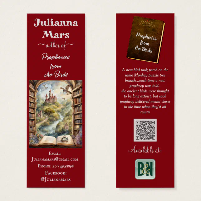 Burgundy Author's Promotional Material Bookmarks | Zazzle
