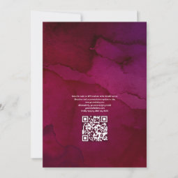 Burgundy Berry & Blush Floral QR Code RSVP Wedding Invitation | Zazzle