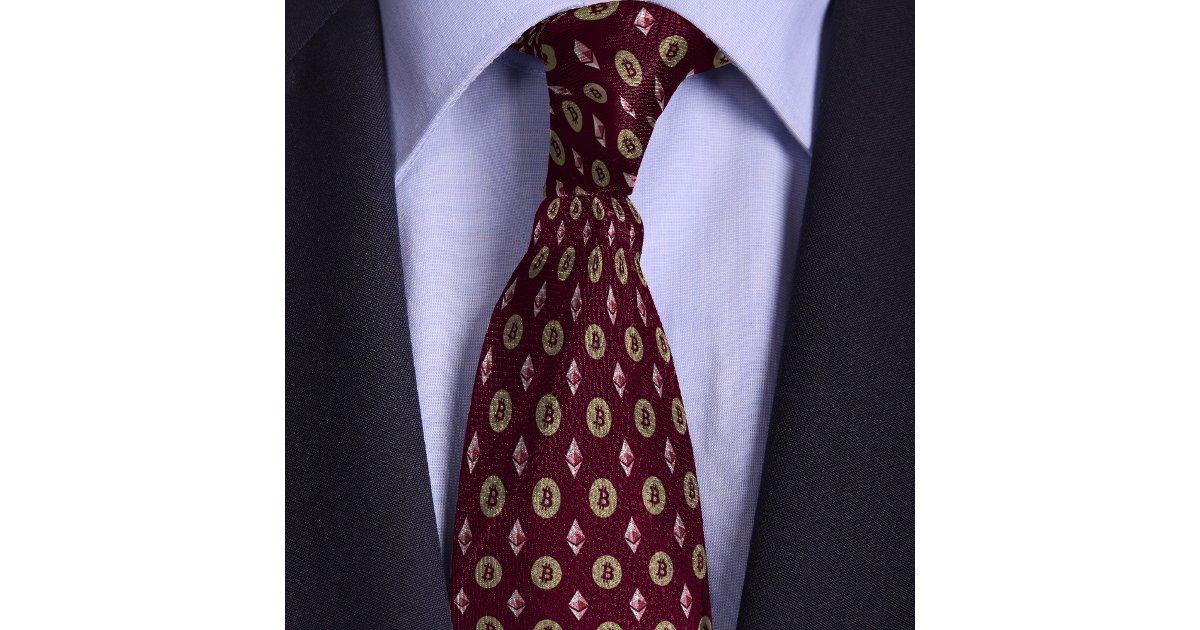 Burgundy Bitcoin Ethereum Crypto Icons Neck Tie | Zazzle