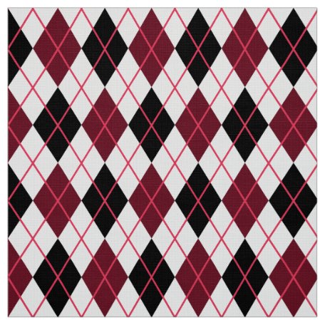 Black and White Argyle Fabric | Zazzle
