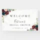 Burgundy Blush Navy Watercolor Floral Banner | Zazzle