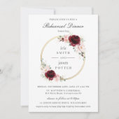 Burgundy Blush Pink Floral Rehearsal Dinner Invitation | Zazzle