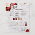 Burgundy Blush Text Script Bridesmaid info Card | Zazzle