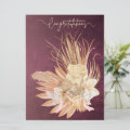 Burgundy Boho Floral Congratulations Wedding Card | Zazzle