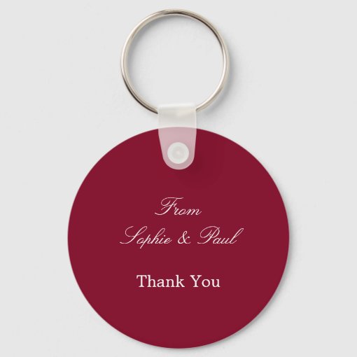 Burgundy Bridesmaid Thank You Keychain | Zazzle