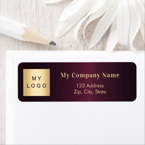 Burgundy business logo return address label | Zazzle Burgundy business logo return address label | Zazzle