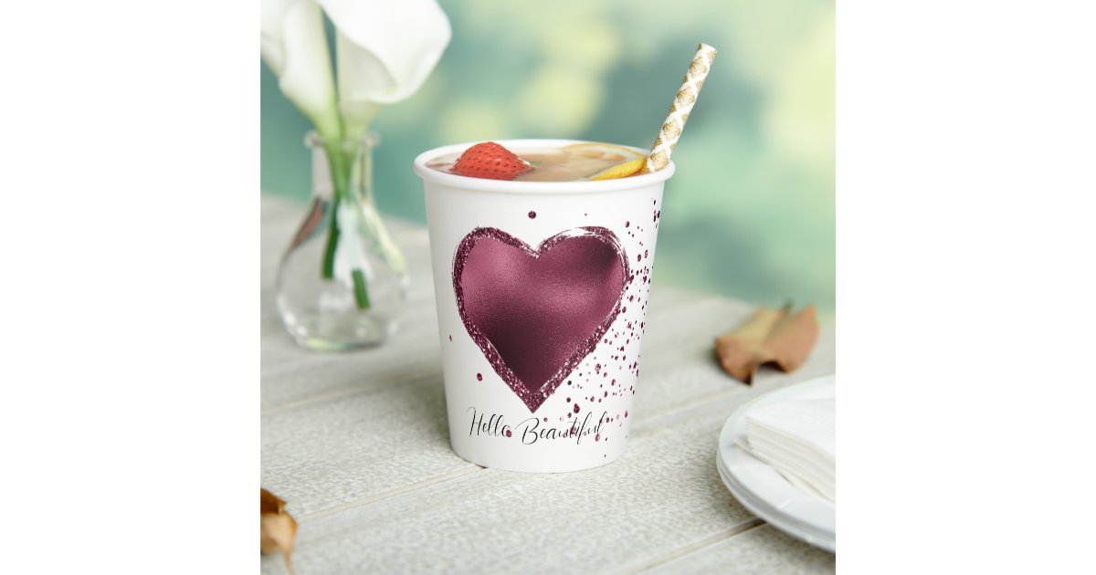 Burgundy Cherry Glitter Sparkle Paper Cups | Zazzle