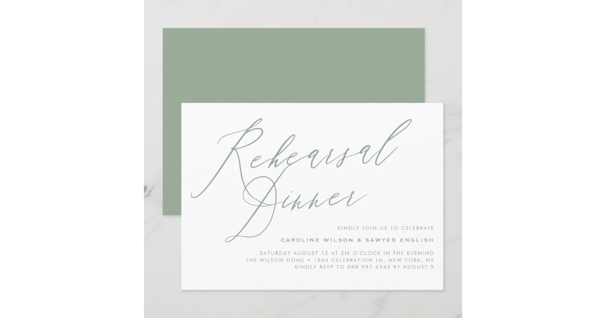 Burgundy Elegant Calligraphy Rehearsal Dinner Invitation | Zazzle