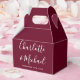 Burgundy Elegant Signature Script Wedding Favor Boxes | Zazzle