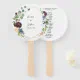 Burgundy Floral and Greenery Wedding Hand Fan | Zazzle