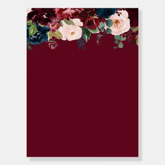 Burgundy Floral Border Graduation Welcome Sign | Zazzle