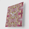 Burgundy Floral Clock | Zazzle