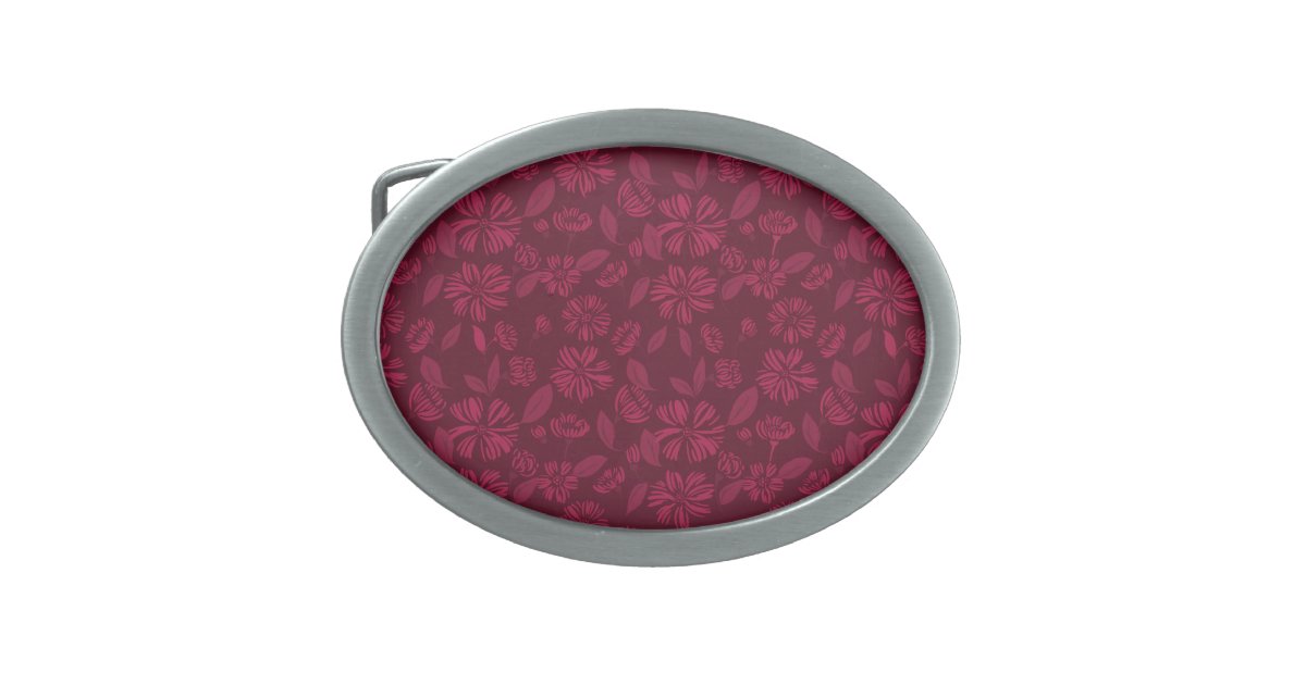 Burgundy Floral Groomsmen, Father of the Bride Belt Buckle | Zazzle