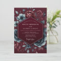 Burgundy Floral Mood Wedding Invitation | Zazzle