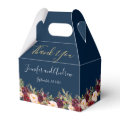 Burgundy Red Floral Rustic Boho Wedding Favor Boxes | Zazzle