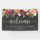 Burgundy Floral on Chalkboard Look | Welcome Banner | Zazzle