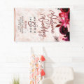 Burgundy Floral & Rose Gold Marble Wedding Welcome Banner | Zazzle