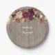 Burgundy Floral Rustic Paper Plates | Zazzle