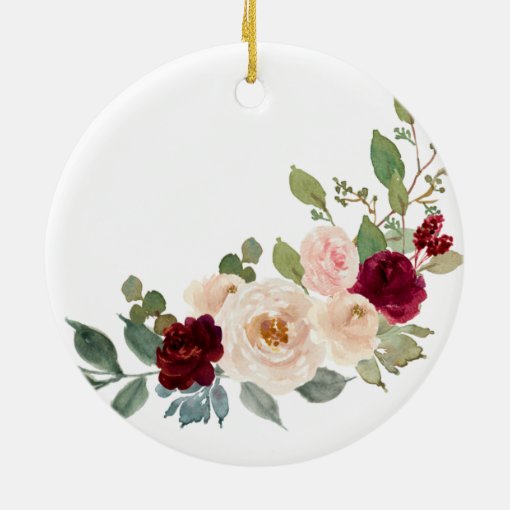 Burgundy Flowers In Loving Memory of Mom Ornament | Zazzle