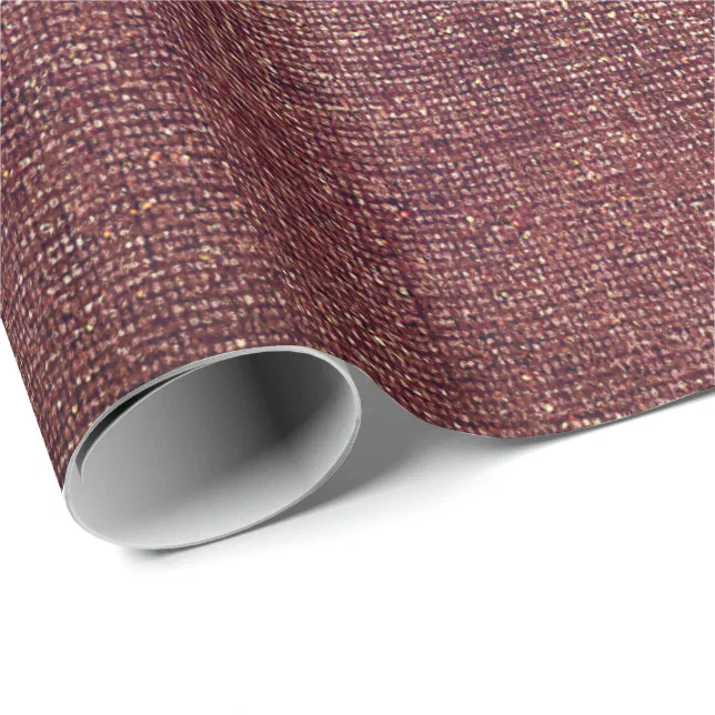 Burgundy Gold Blush Maroon Linen Burlap Rustic Wrapping Paper | Zazzle