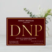 Burgundy Gold DNP Graduation Foil Invitation | Zazzle