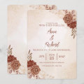 Burgundy & Gold Floral Wedding Invitation | Zazzle