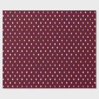 Burgundy Gold Pattern Wrapping Paper | Zazzle